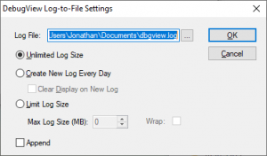 Monitoring application debug output with DebugView - Jonathan Crozier