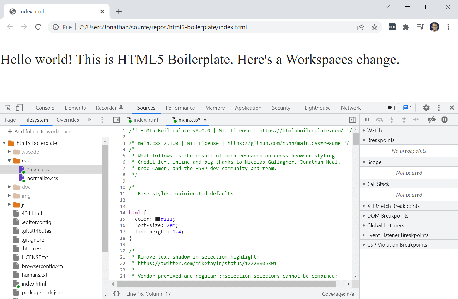 Chrome Developer Tools: Speed up changes to your web app front-end with Workspaces - Jonathan ...
