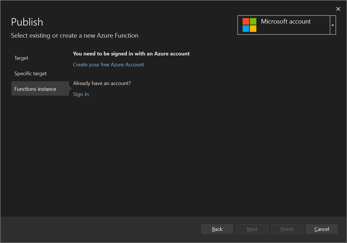 Publishing your first C# Azure Function using Visual Studio - Jonathan ...