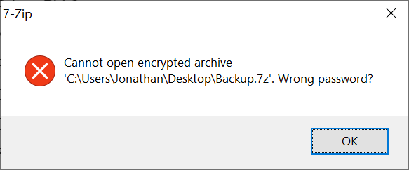 Encrypt directories and file names within a zip archive using 7-Zip ...