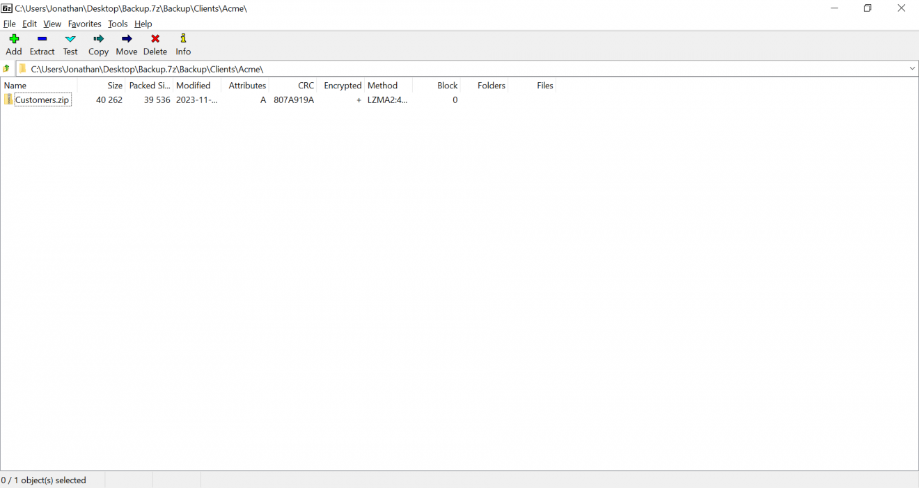 Encrypt directories and file names within a zip archive using 7-Zip ...
