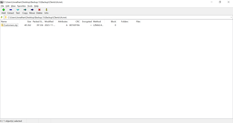 Encrypt directories and file names within a zip archive using 7-Zip ...