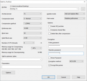 Encrypt directories and file names within a zip archive using 7-Zip ...